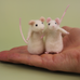White Pose-able Mouseling Small Needle Felt Kit - makes two – The Makerss
