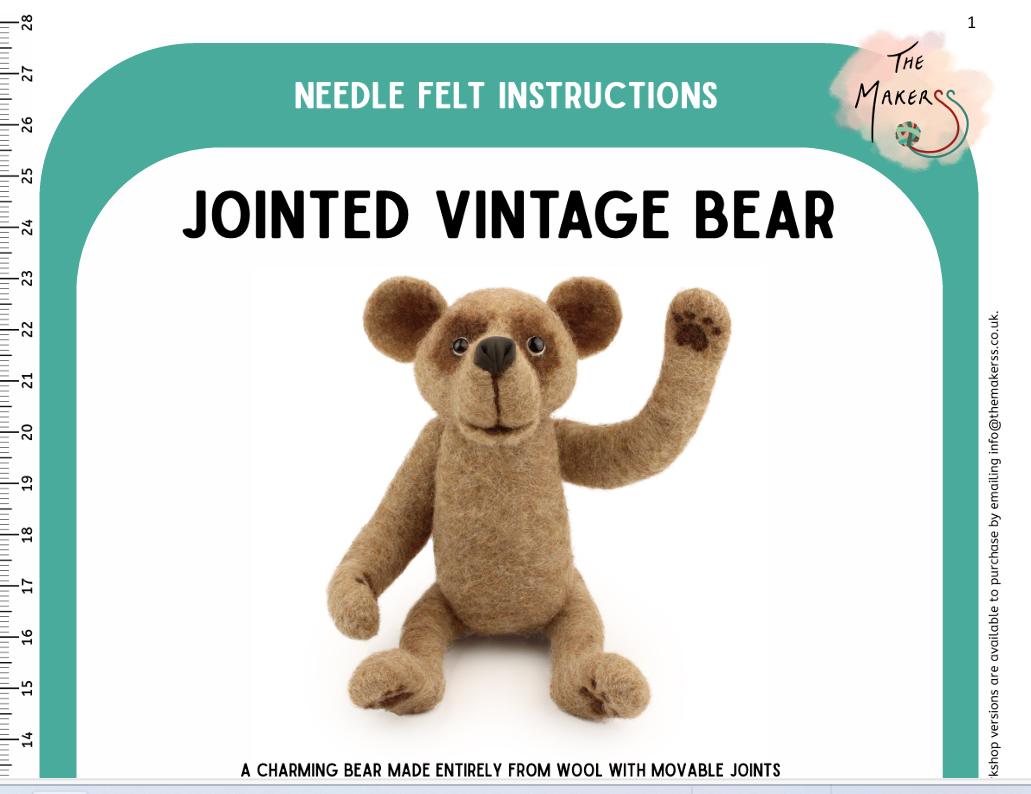 Large Jointed Vintage Bear Instructions PDF – The Makerss