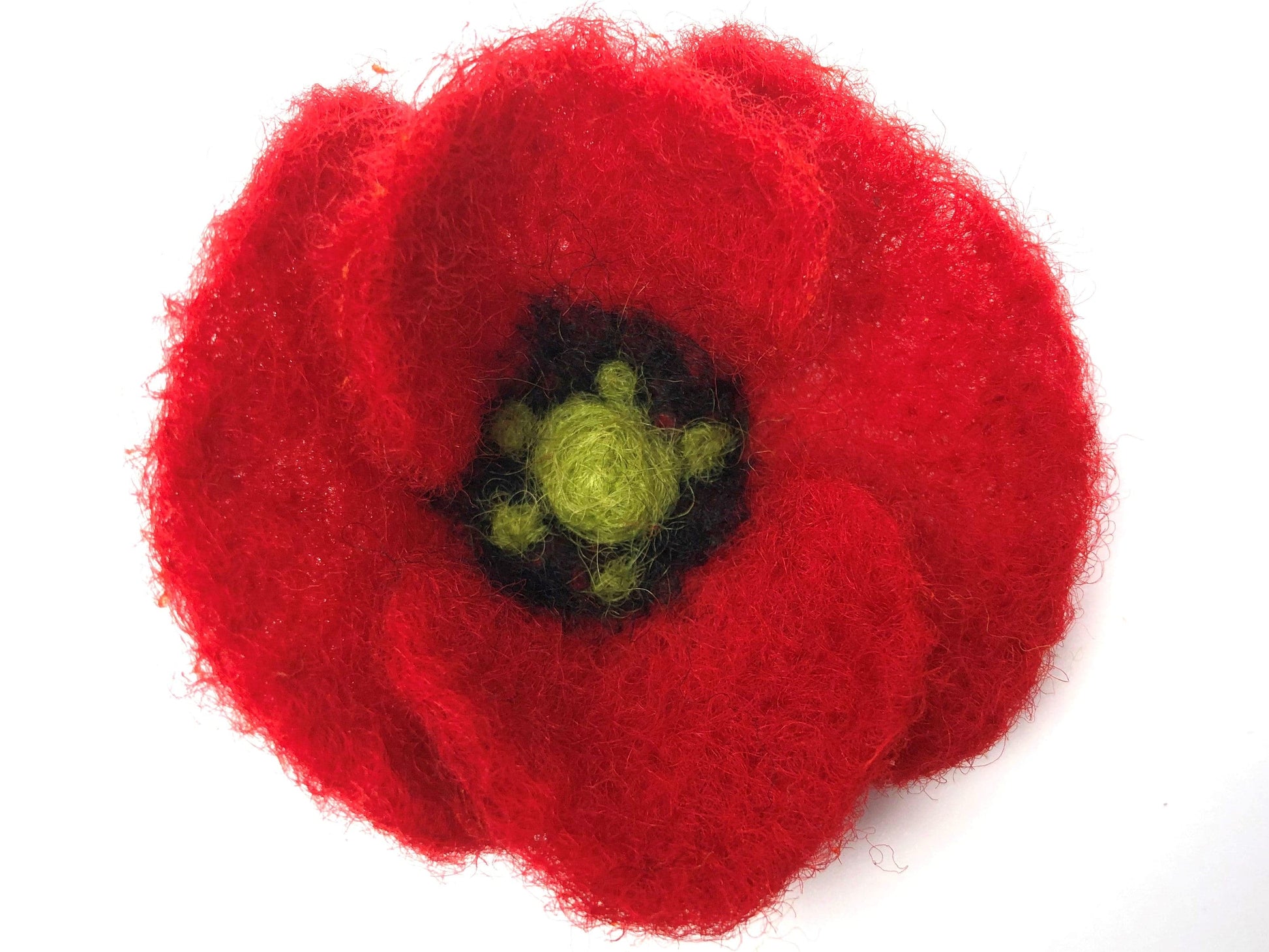 Poppy Red - dyed New Zealand Merino carded wool batts - various weight ...